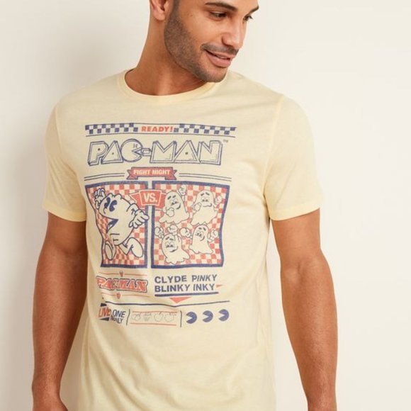 Pac-Man | Shirts | Mens Pacman Short Sleeve Graphic Tee Size Medium ...